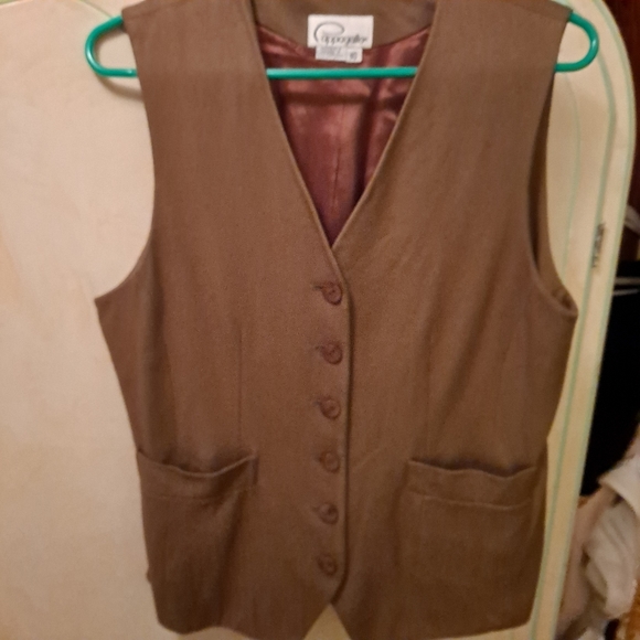 Pappagallo | Jackets & Coats | Pappagallo Vintage Tan Wool Vest Sz Good ...